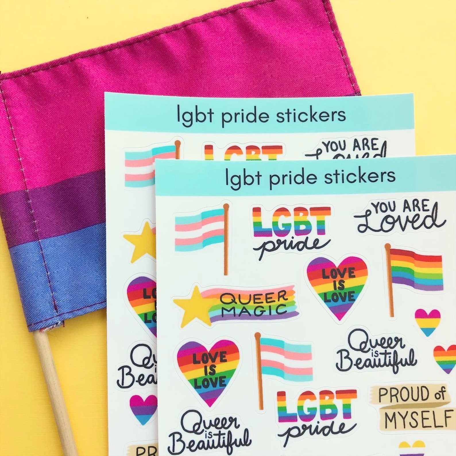 LGBT Sticker Sheet Rainbow Bullet Journal Stickers Queer - Etsy
