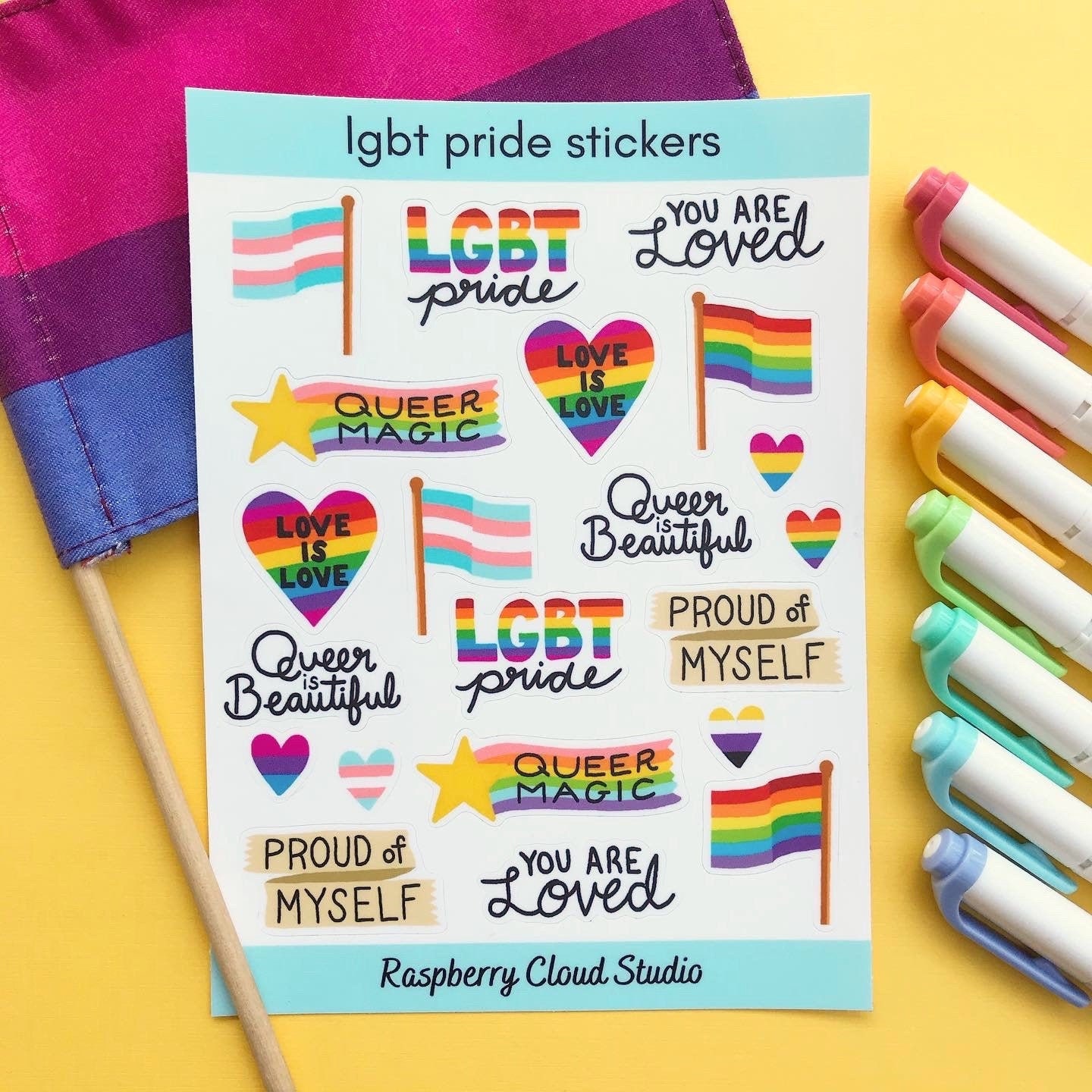 LGBT Sticker Sheet Rainbow Bullet Journal Stickers Queer - Etsy