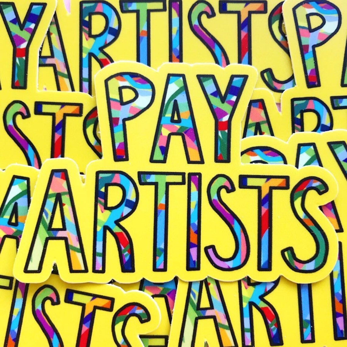 Pay Artists Vinyl Sticker Artist Support Illustration - Etsy