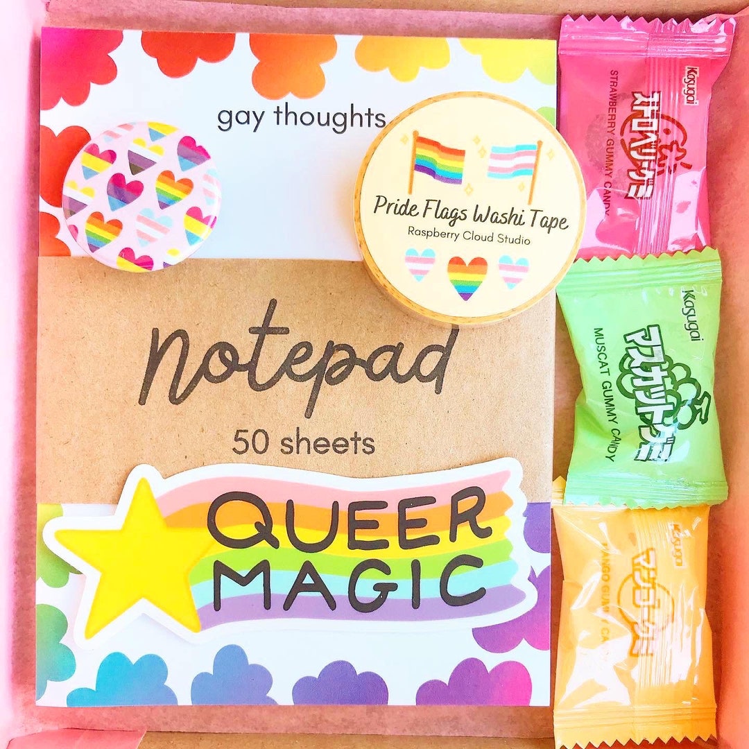 LGBT Gift Box Coming Out Care Package Gay Thoughts Notepad Queer Magic ...