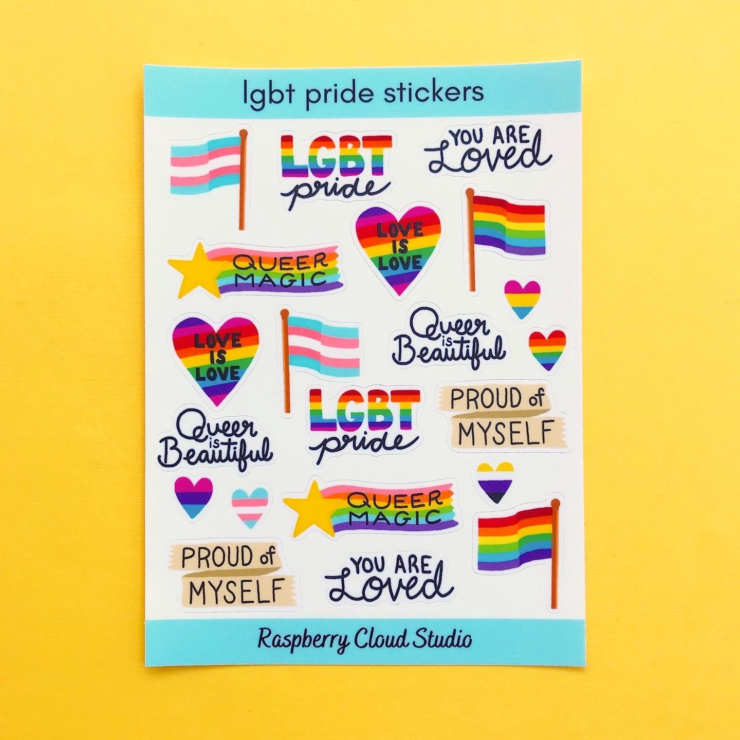 LGBT Sticker Sheet Rainbow Bullet Journal Stickers Queer - Etsy