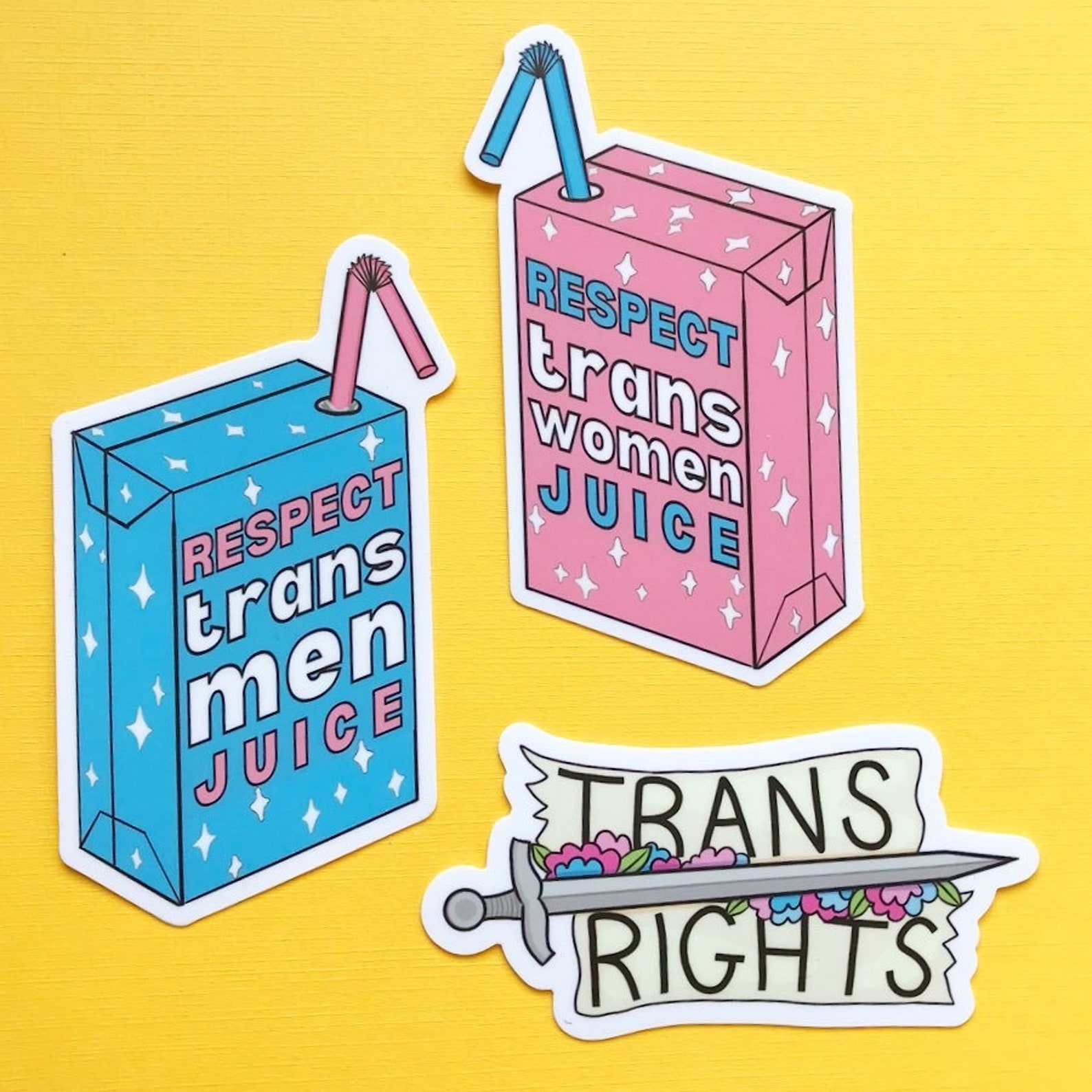 Trans Sticker Respect Trans Men Juice Sticker Pastel LGBT - Etsy