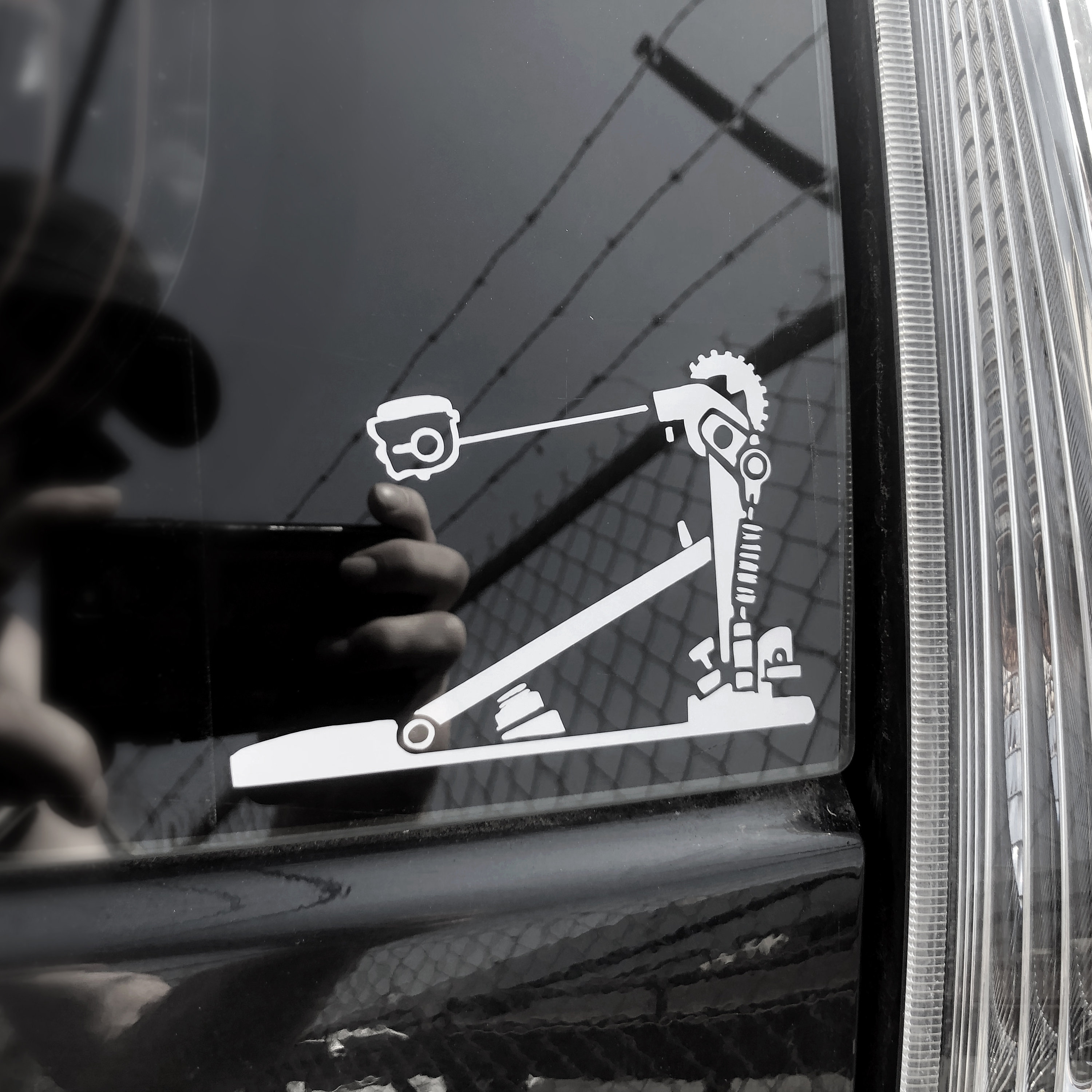 Drummer Kick Pedal Vinyl Window Decal - Etsy