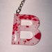 Letter Resin Blood Splatter Keychain Custom Personalized - Etsy