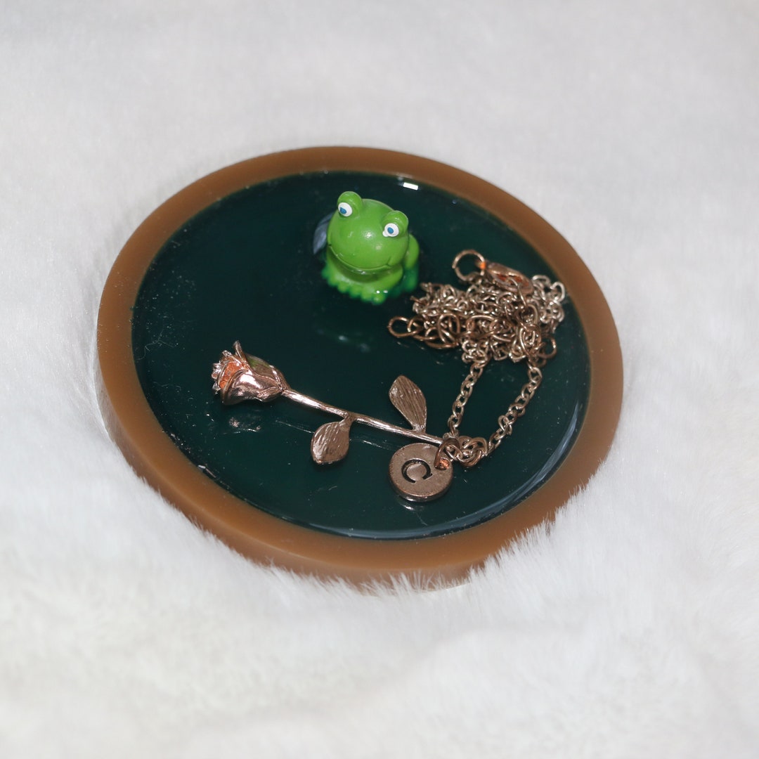 Frog in a Swamp Jewelry Dish Froggy Trinket Resin Jewelry Dish Mud ...