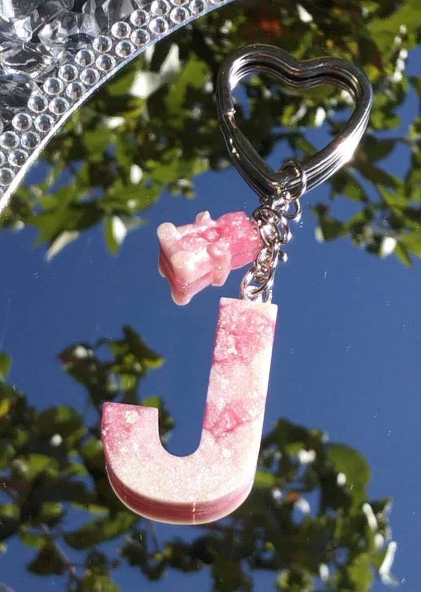 Letter Resin Keychain Custom Personalized Initial Letter Key | Etsy