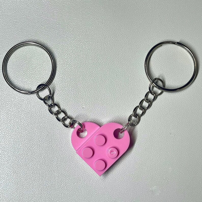 Brick Block Heart Keychain Set Valentines Day Couples Gift - Etsy