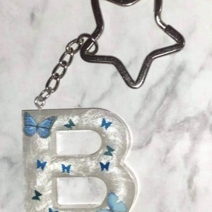 Letter Resin Keychain Custom Personalized Initial Letter Key - Etsy
