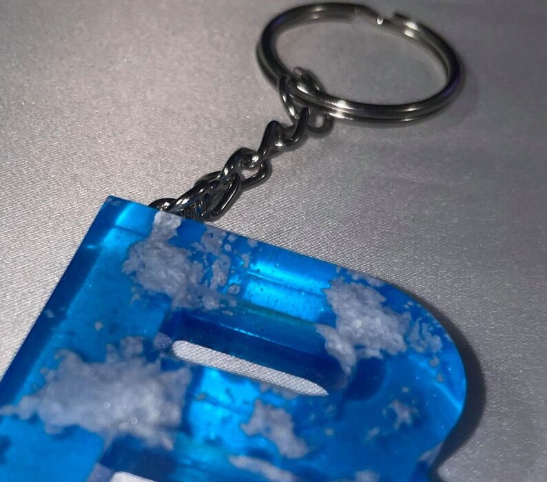 Letter Resin Blue Sky Cloud Keychain Custom Personalized - Etsy