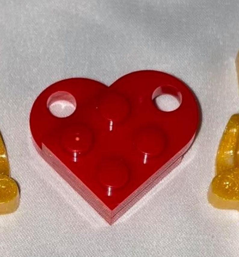 Brick Block Heart Keychain Set Valentines Day Couples Gift - Etsy