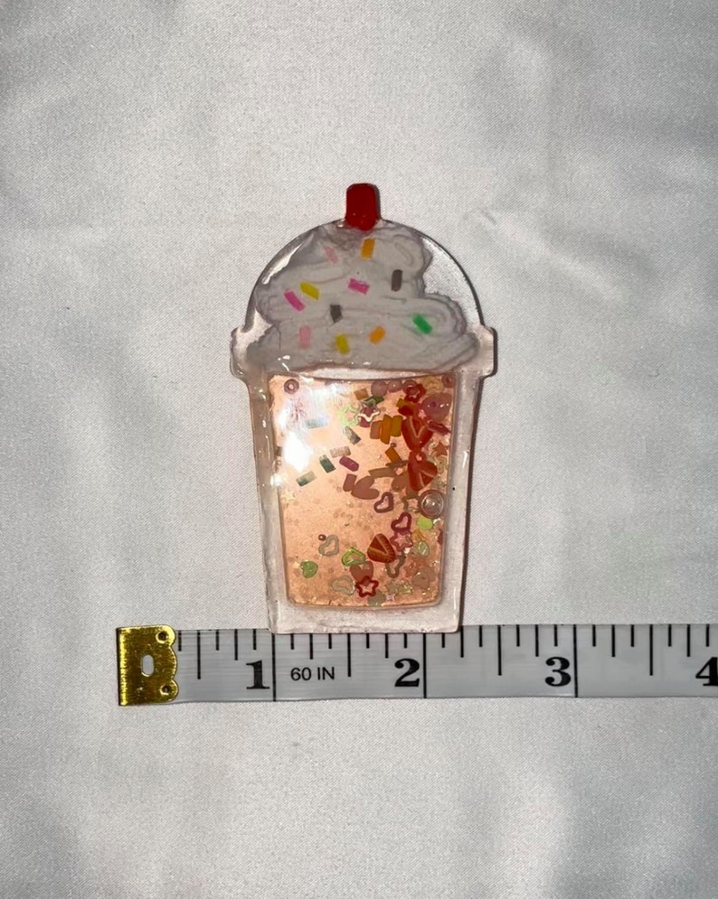 Milkshake With Sprinkles Shaker Keychain Glitter Resin Shake | Etsy