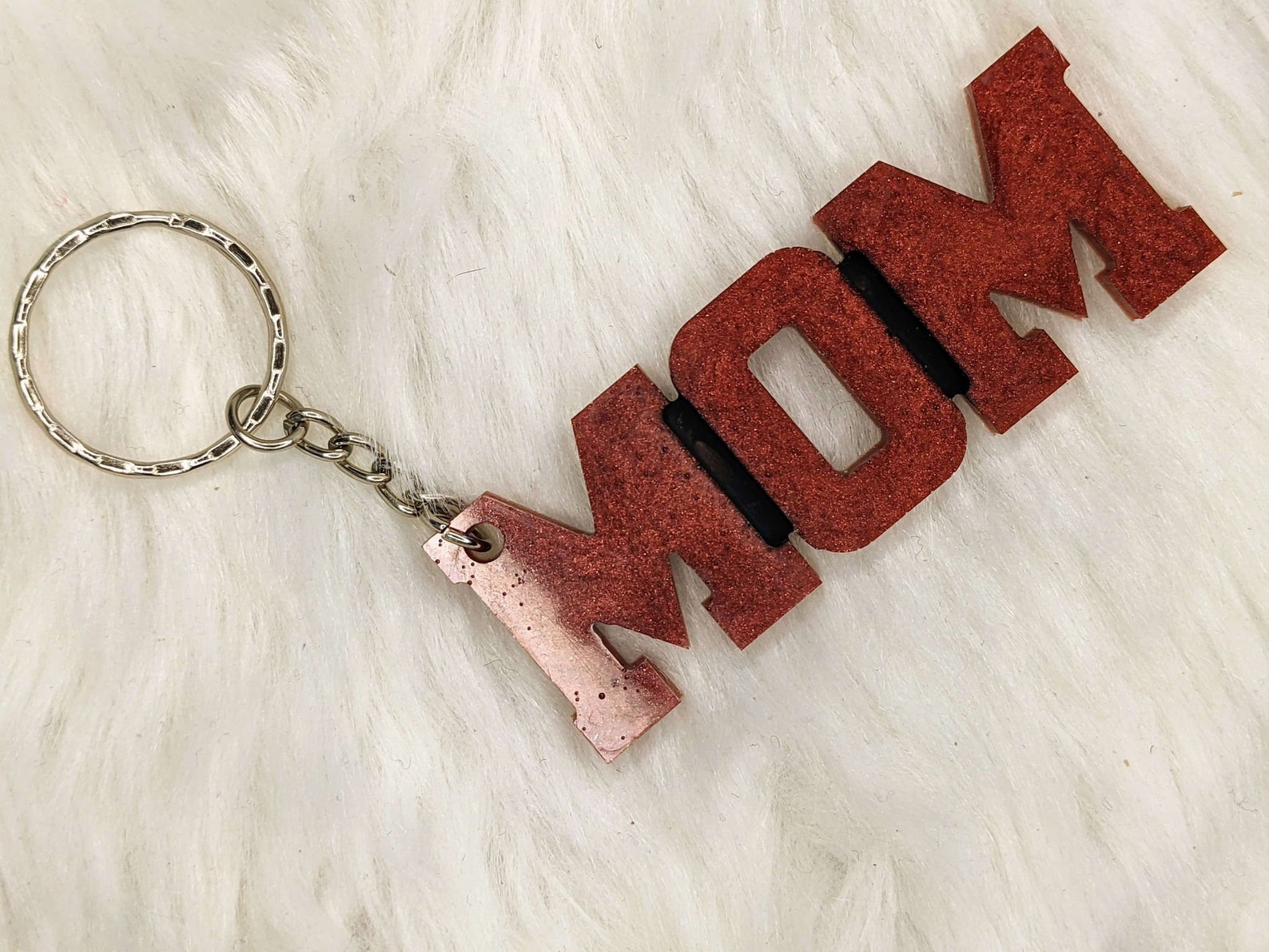 MOM Resin Keychain Custom Color MOM Mothers Day Key Chain | Etsy