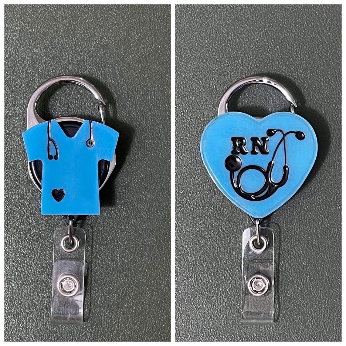 Nurse Retractable Badge Holder Rn Registered Nurse Etsy