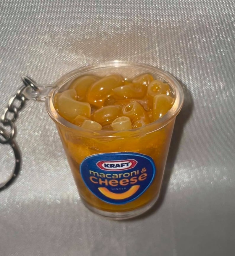 Macaroni and Cheese Cup Keychain | Resin Pasta Cheese Bowl Food ...