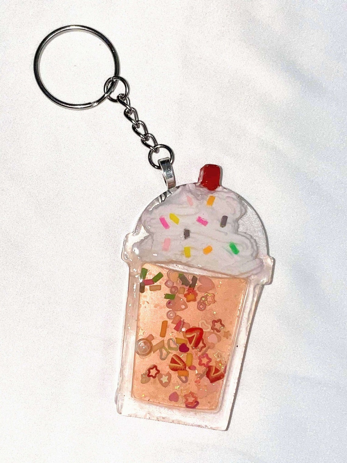 Milkshake With Sprinkles Shaker Keychain Glitter Resin Shake | Etsy