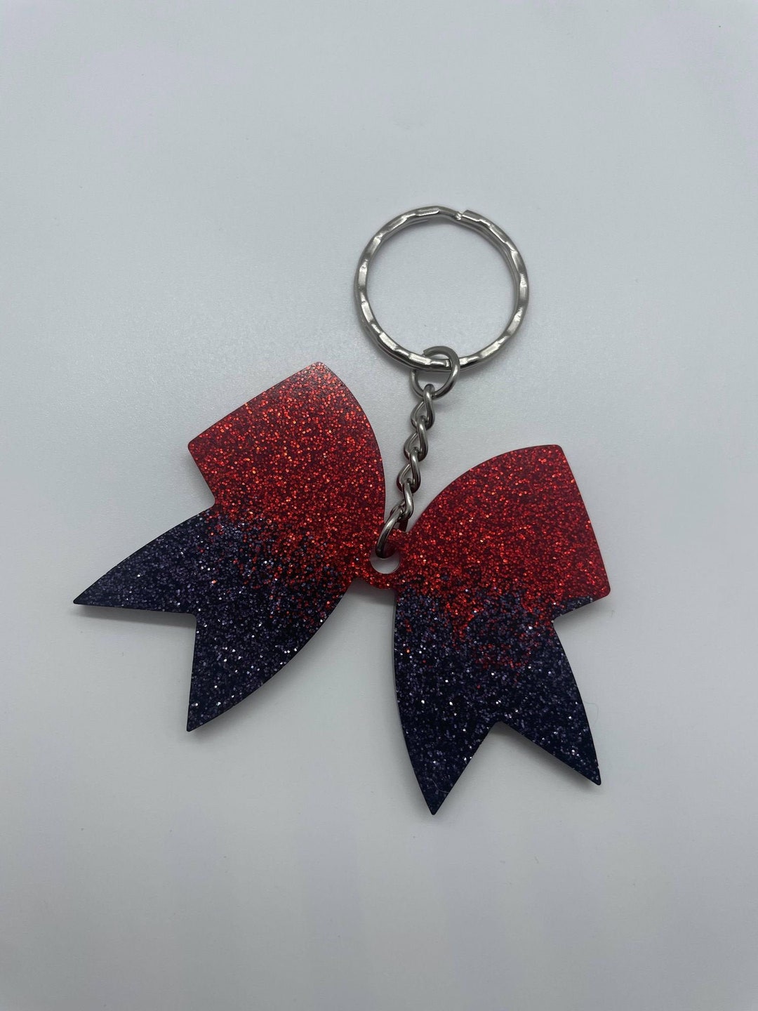 Cheer Bow Keychain Resin Cheer Bow Hair Bow Cheerleader Spirit Keychain ...