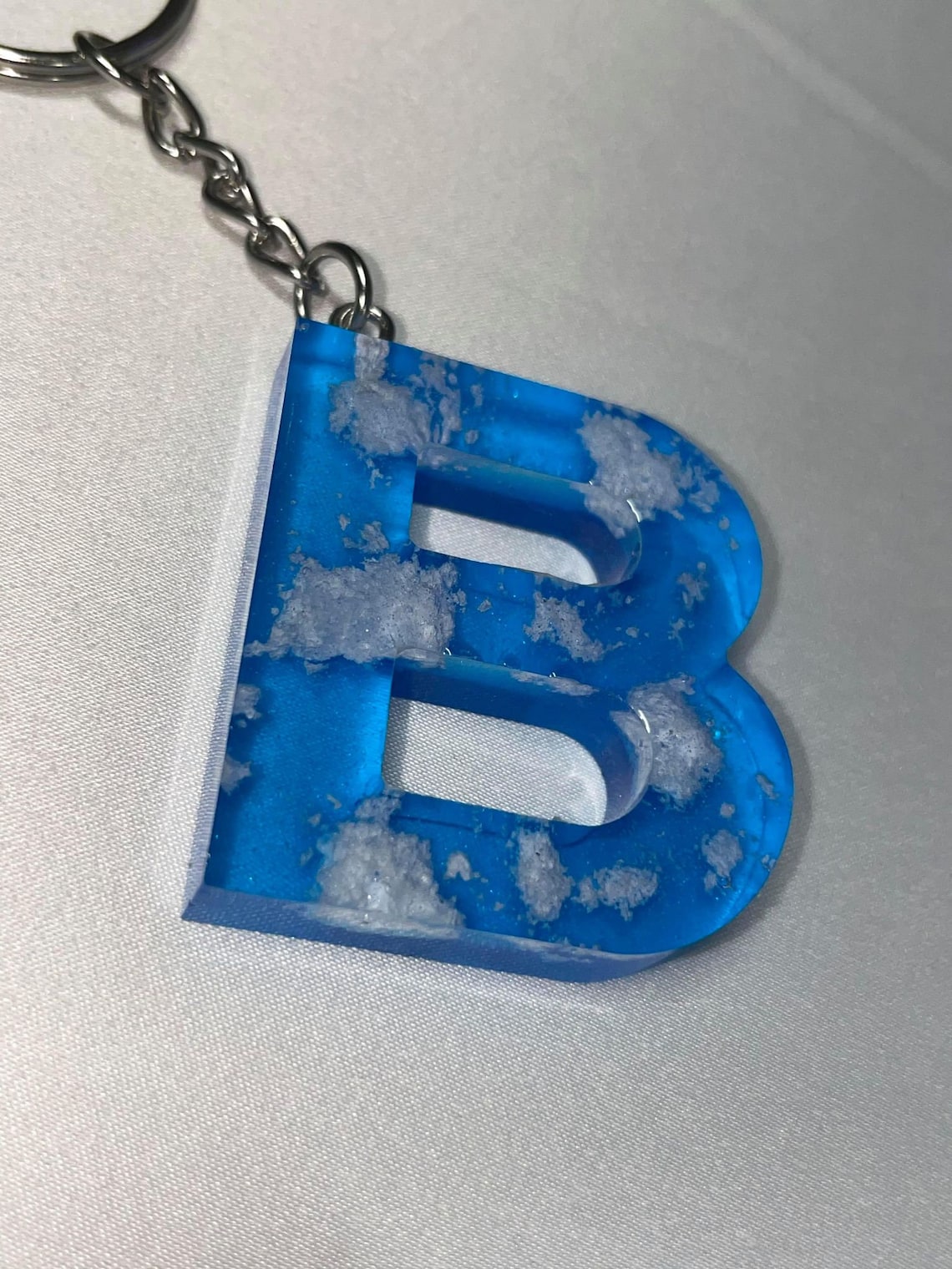 Letter Resin Blue Sky Cloud Keychain Custom Personalized | Etsy