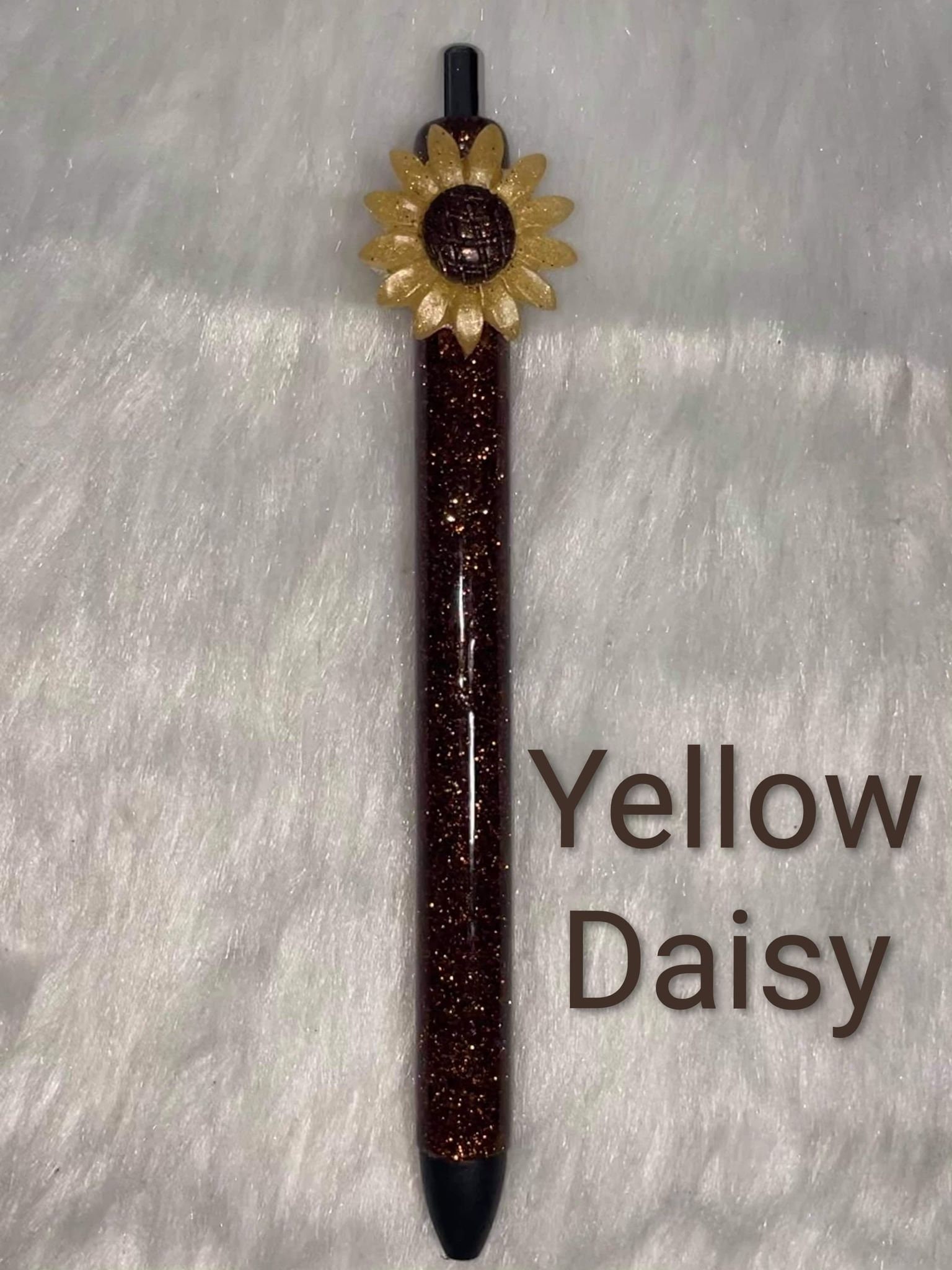 Daisy Resin Glitter Gel Pen Yellow or White Daisy - Etsy