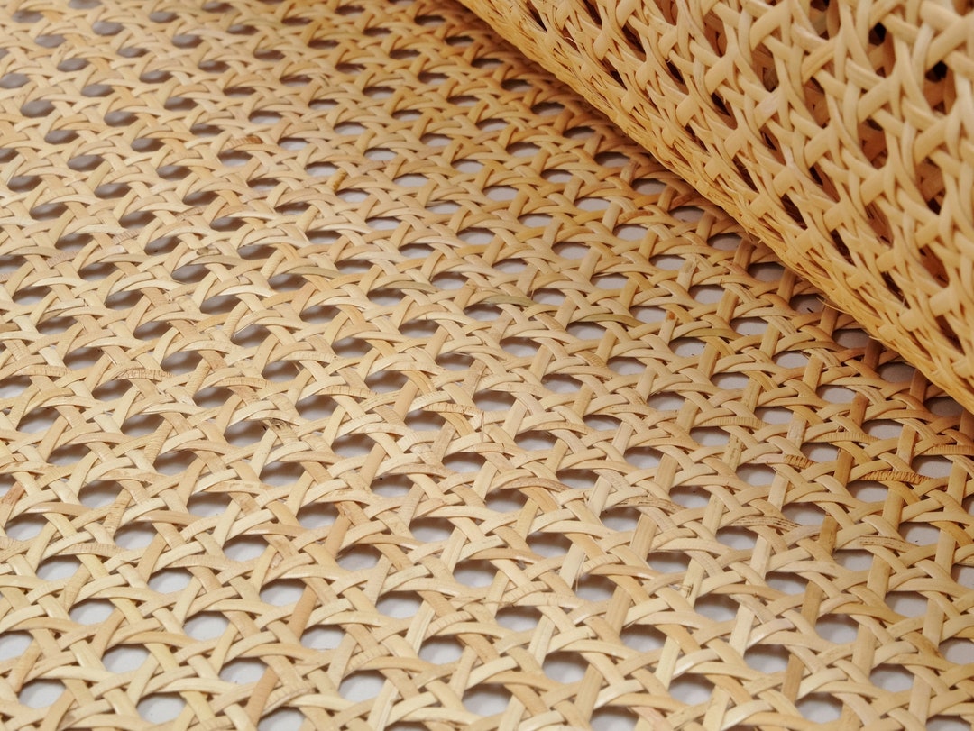 UNBLEACHED Natural Rattan Cane Webbing,pre-woven,18" Wide,open 1/2 ...