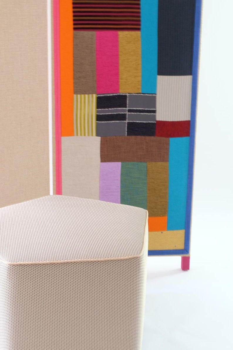 Tall COLOR BLOCK Folding Screen No01/ Handmade One-of-a-kind Patchwork ...