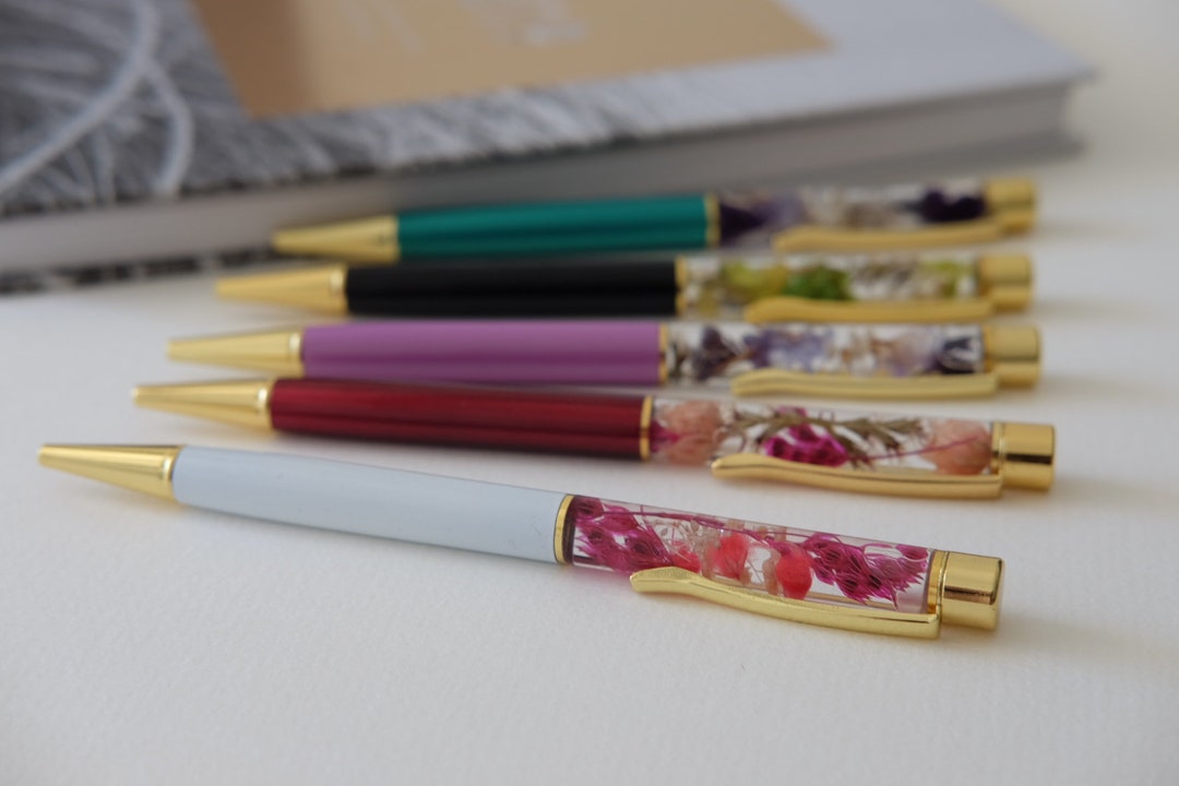 Stylo herbier Stylo avec de vraies fleurs Stylo à bille à fleurs ...