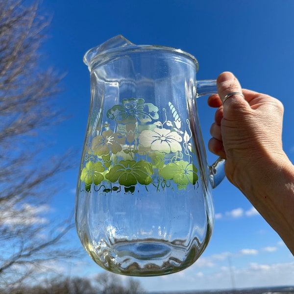 Vintage Glass Pitcher - Etsy