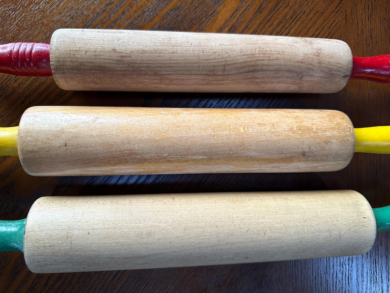 CHOICE of ONE (1) Vintage Rolling Pin; Red, Yellow, Green! Likely ...