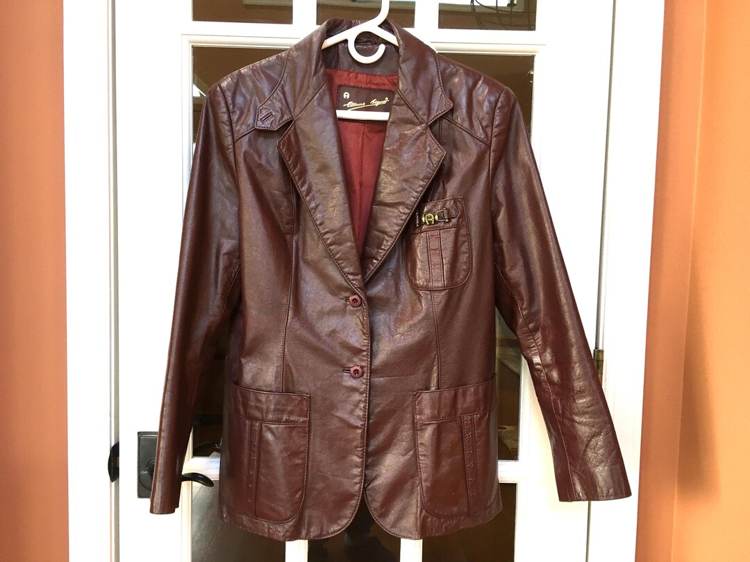 Vintage Leather Jacket by Etienne Aigner; 1970s/1980s; Fits Like Size ...