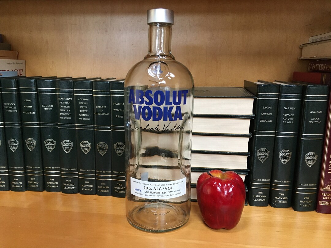 ONE (1) EMPTY 1750 Ml (1.75 L) Absolut Vodka Bottle With Silver Lid ...