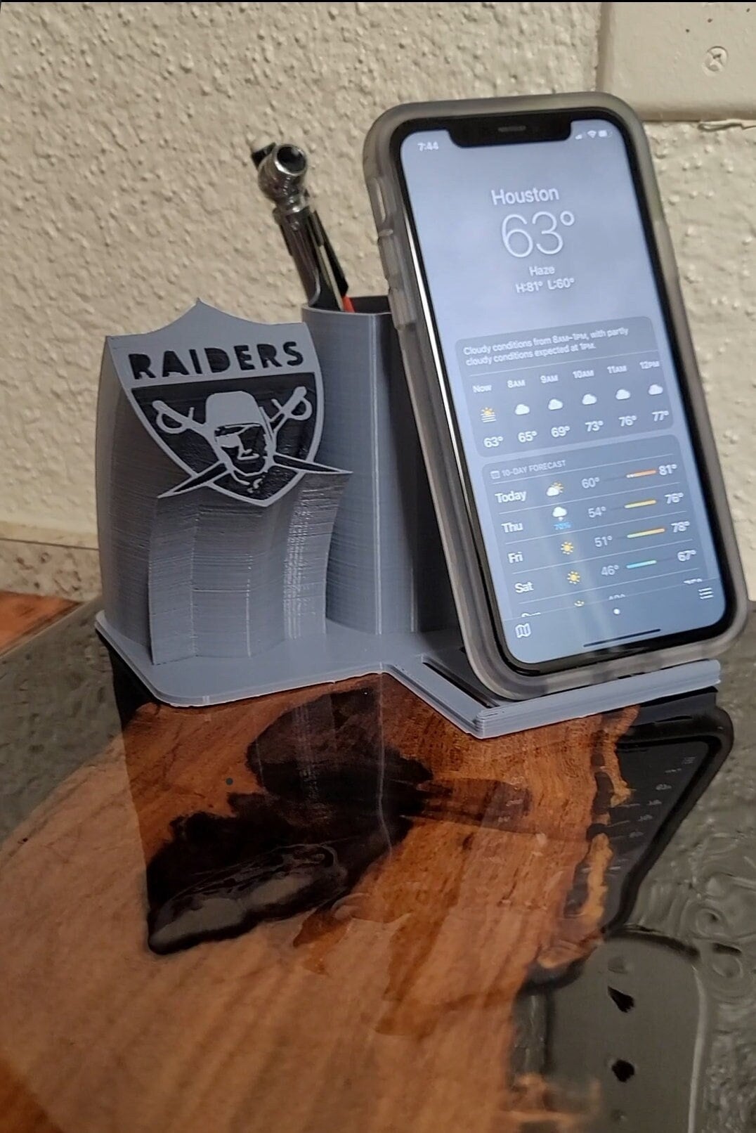 Las Vegas Raiders Pen and Phone Holder With Team Logo - Etsy