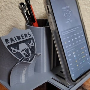 Las Vegas Raiders Pen and Phone Holder With Team Logo - Etsy