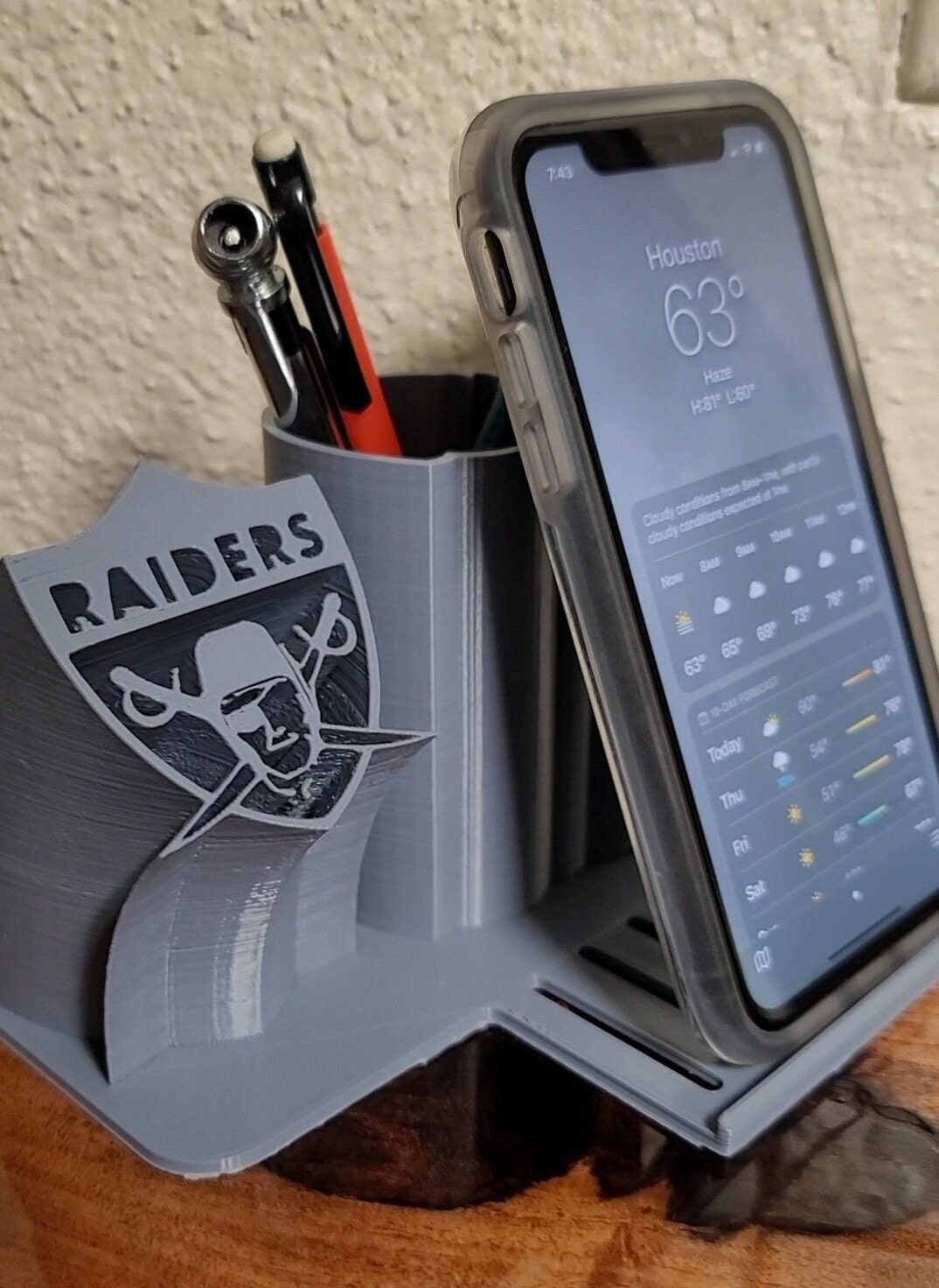 Las Vegas Raiders Pen and Phone Holder for Your Desk - Etsy