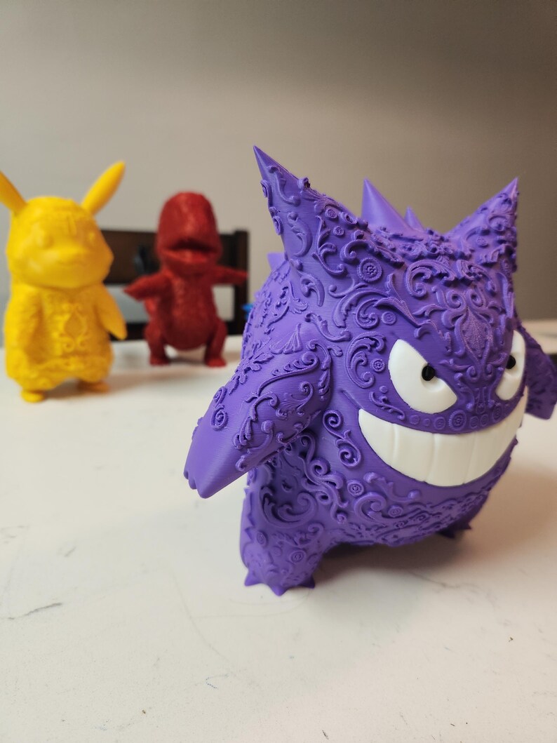 3D Ornamental Gengar- Large 6" Ghost and Poison Pokémon 3D Printed ...