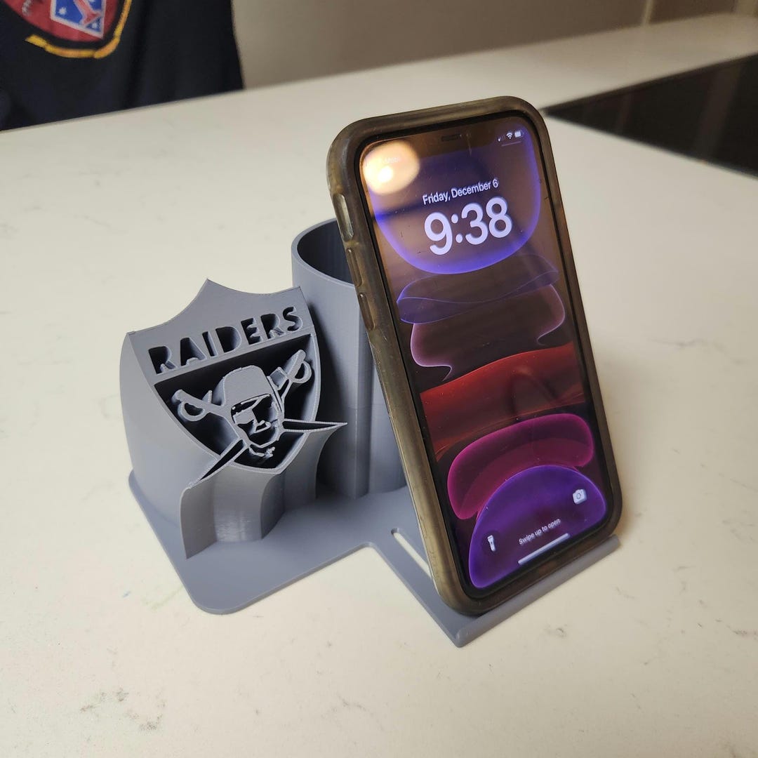 Las Vegas Raiders Pen and Phone Holder With Team Logo - Etsy
