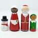 Christmas / Santa Peg Doll Set With Custom Skin Tones (*made to Order ...