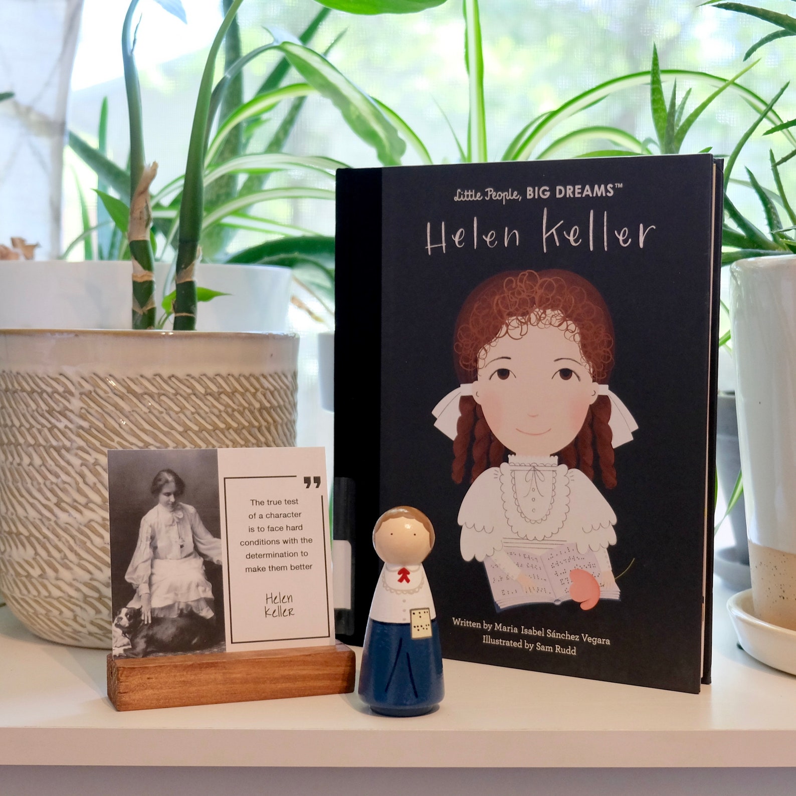Helen Keller Peg Doll made to Order - Etsy