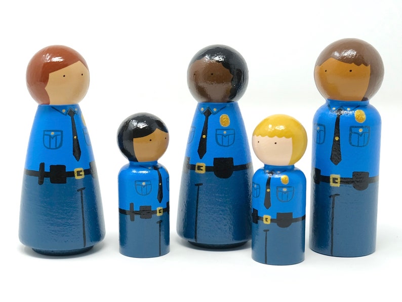 Police Officer Peg Dolls (*made to Order*) - Etsy