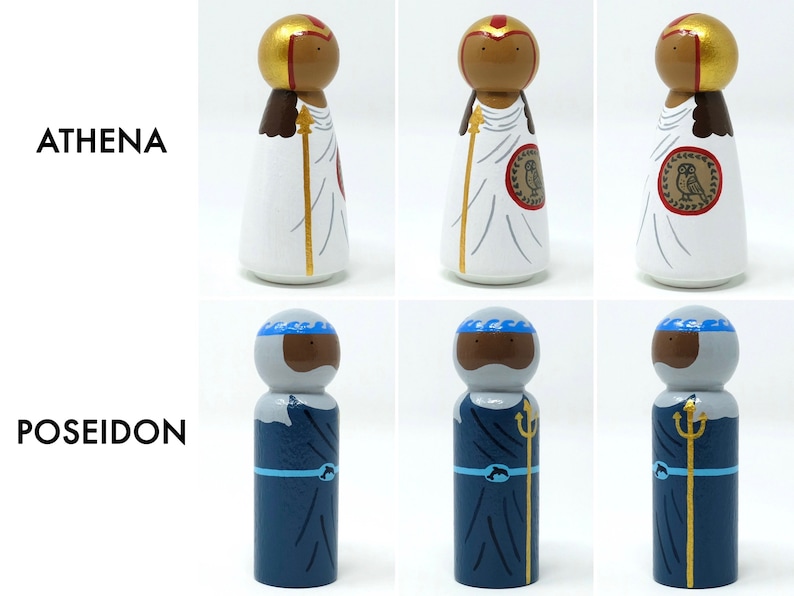 Greek Gods and Goddesses Peg Dolls (*made to Order*) - Etsy