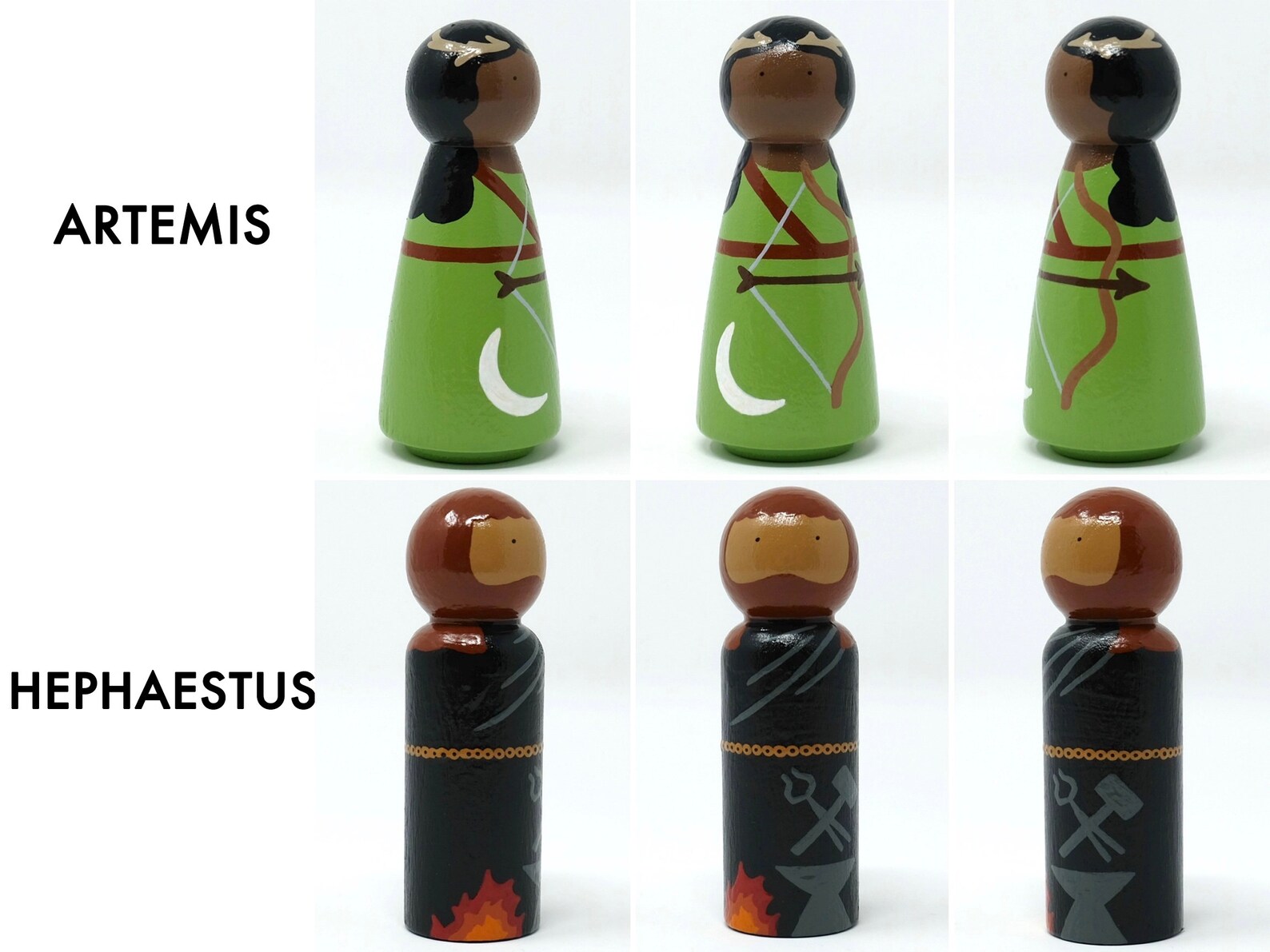 Greek Gods and Goddesses Peg Dolls (*made to Order*) - Etsy
