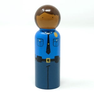 Police Officer Peg Dolls (*made to Order*) - Etsy