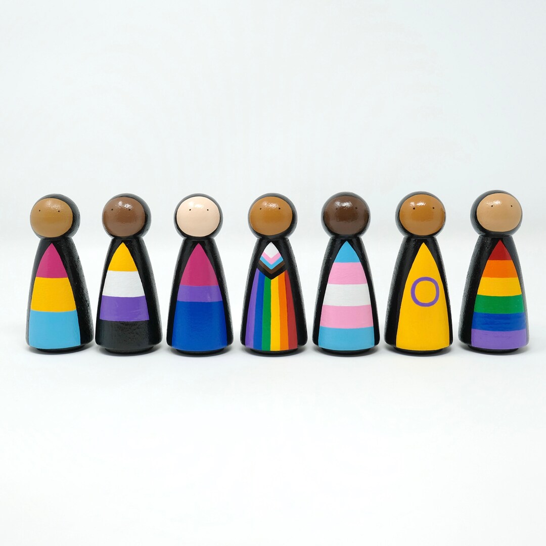LGBTQIA+ Pride Flag Gnome/fairy Peg Dolls (*made to Order*) - Etsy