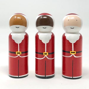 Christmas / Santa Peg Doll Set With Custom Skin Tones (*made to Order ...