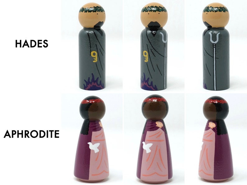 Greek Gods and Goddesses Peg Dolls (*made to Order*) - Etsy