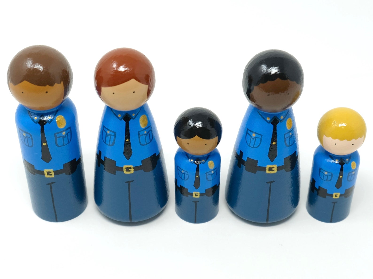 Police Officer Peg Dolls (*made to Order*) - Etsy