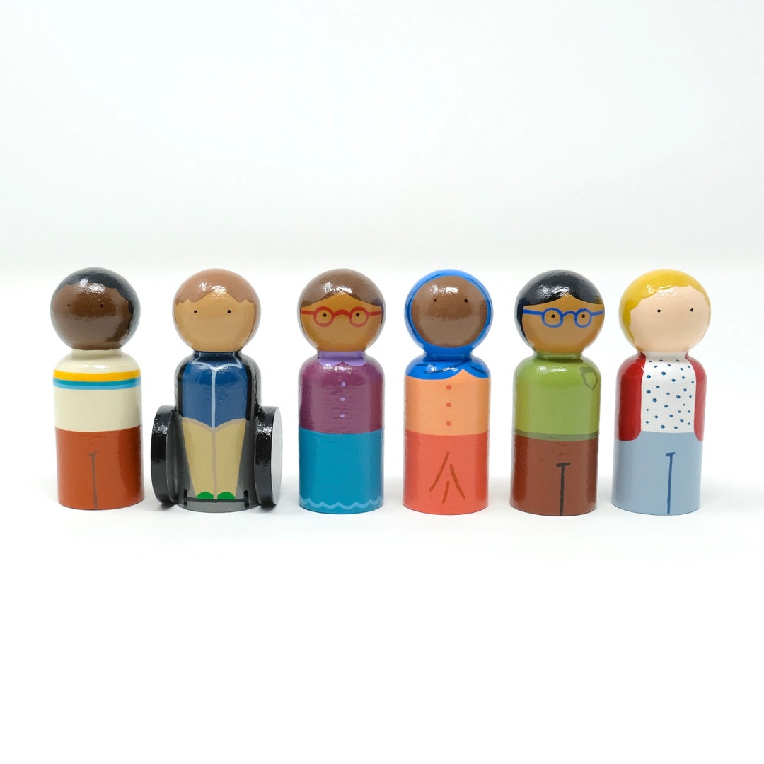 Open-ended Inclusive Children Peg Doll Set (*made to Order*) - Etsy