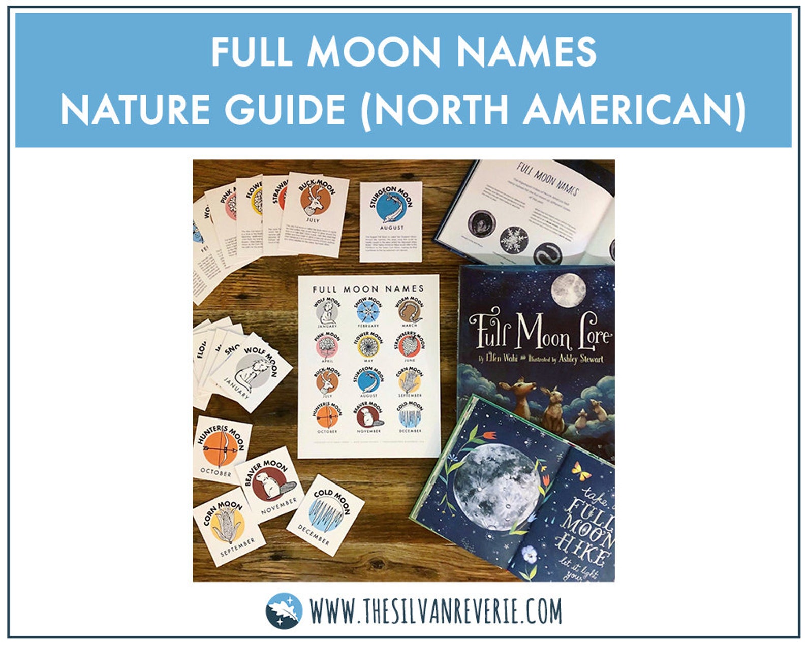 Full Moon Names of North America Poster Fact Cards and ID | Etsy