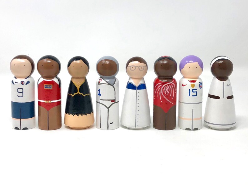 Women in Sports Peg Dolls made to Order - Etsy