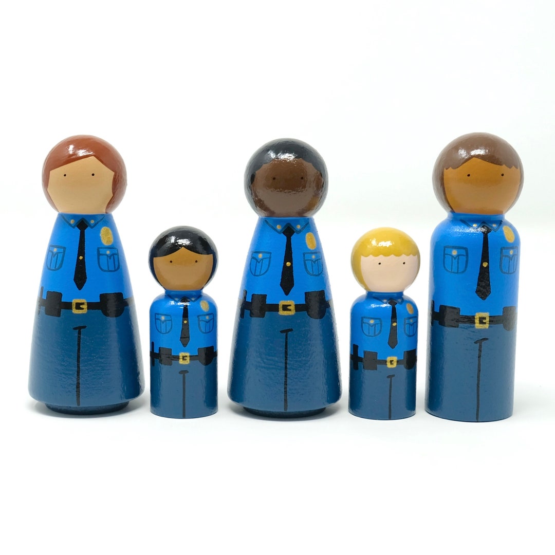 Police Officer Peg Dolls (*made to Order*) - Etsy