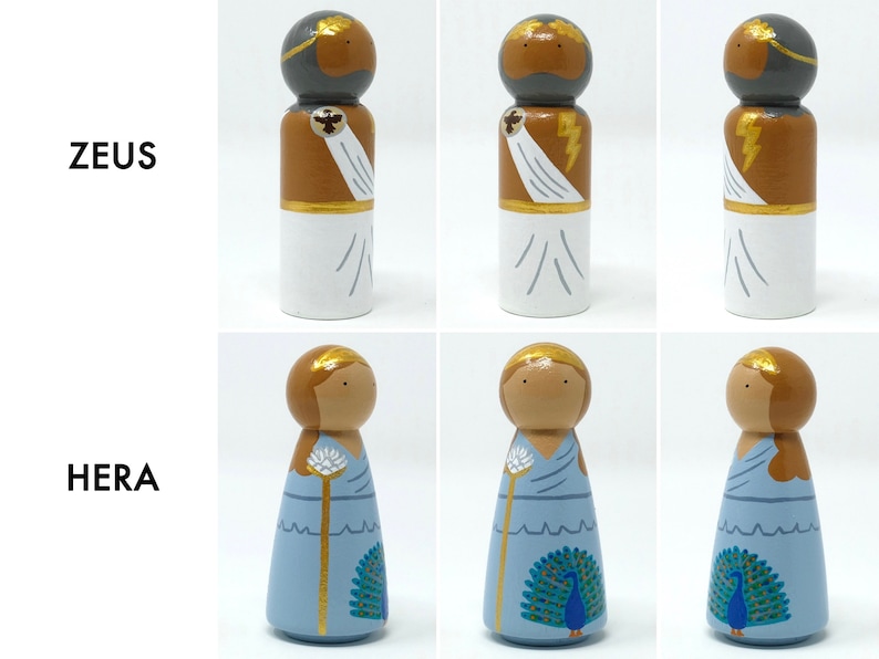 Greek Gods and Goddesses Peg Dolls (*made to Order*) - Etsy