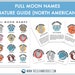 Full Moon Names of North America Poster Fact Cards and ID | Etsy